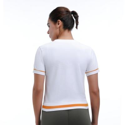 Cina Maglia tagliata allenamento manica corta leggero ventilato elegante per lo yoga e la corsa in vendita