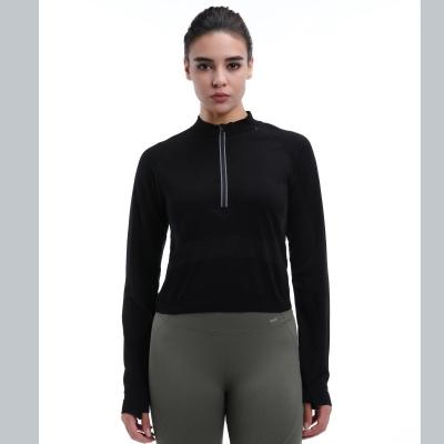 Cina Quarter Performance Long Sleeve Umidity Wicking Foli di pollice Riflettente in vendita
