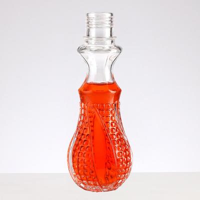 Cina Piccola bottiglia di vino in vetro con tappo del mini decanter di liquori in rilievo 50 ml 100 ml in vendita