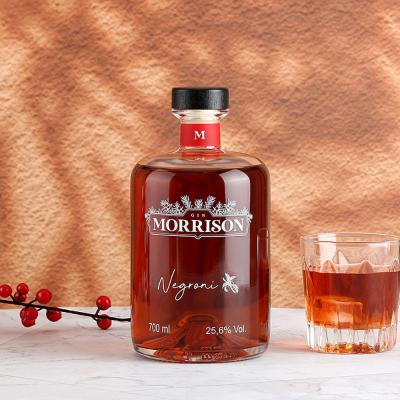 China Duidelijk glas 100 ml 250 ml 375 ml 500 ml Ronde bevroren wijn Vodka fles met kurkstop Te koop