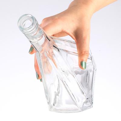 Cina Super Flint 70cl bottiglia di vetro a forma di rombo unica ideale di brandy liquore whisky 750ml in vendita