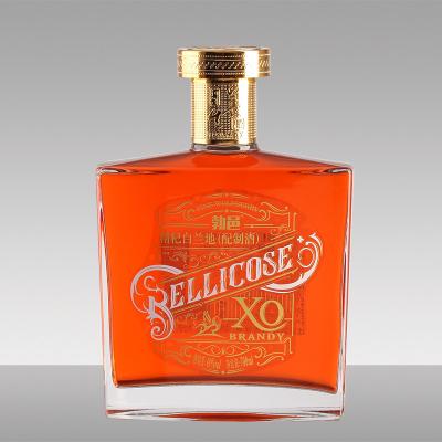 China 750 ml glazen fles voor whiskey aangepast extra flint lege fles Te koop