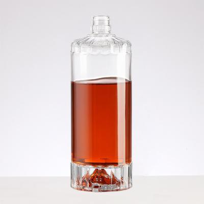 China Persönliches Logo akzeptabel leere klare Glasflasche mit Kork für Whisky zu verkaufen