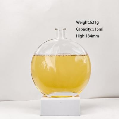 Cina Bottiglia di vetro con sughero 500 ml Rotonda Chiara XO Concia Bottiglia di rum Accettabile Logo del cliente in vendita