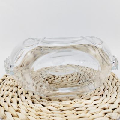 China Special Craftsmanship Brandy Bottle Unique Flat Round Design with Crystal Flower Shape for sale