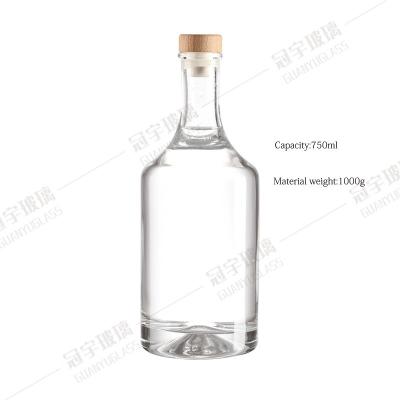 China Customized Glass Wine Bottle 700ml 750ml Long Neck Clear Collar Material for sale