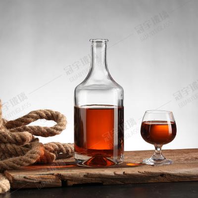 China Customized Glass Wine Bottle 700ml 750ml Long Neck Clear Collar Material for sale