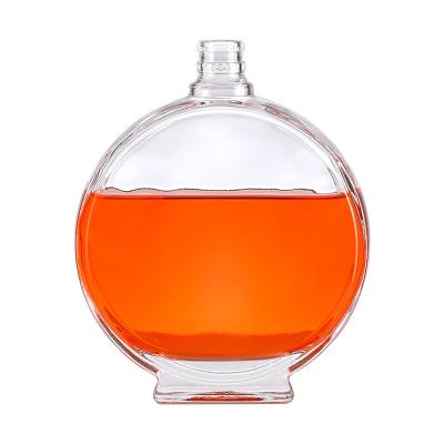 Cina Bottiglia di brandy in vetro eco-compatibile Bottiglia di vetro trasparente piatta per brandy XO in vendita