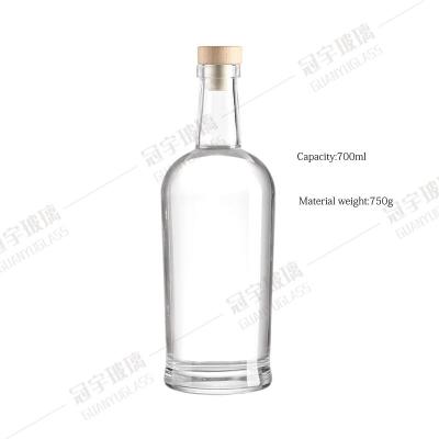Cina Prodotti in vetro Coniglio chiaro rotondo Gin Rum Vodka Tequila Latte con tappo di sughero in vendita