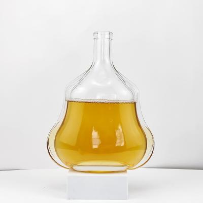 China Acid Etch Surface Handling Transparente Garrafa de vidro de 500 ml/1l para vinho redondo à venda