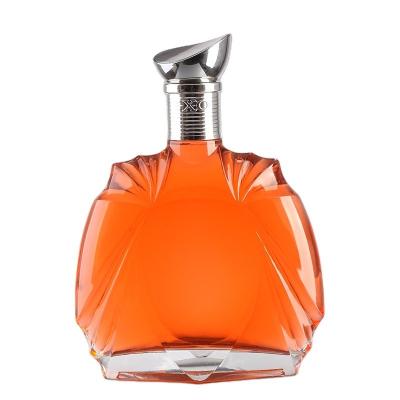 Cina Bottiglia di whisky spirit di vetro trasparente da 500 ml con tappo e tappo personalizzati in vendita