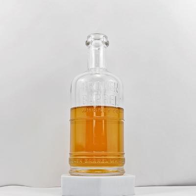 Cina Bottiglia di vetro su misura per vodka e alcolici con tappo in polimero trasparente in vendita