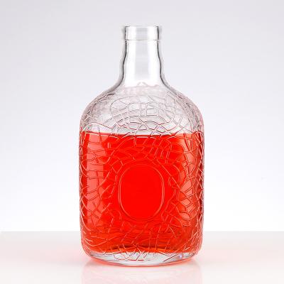 China Garrafa de vidro de vinho de beleza transparente de 500 ml com design único e tipo de vedação de cortiça à venda