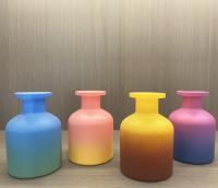 China 50ml 100ml Black Frosted Glass Essential Oils Diffuser Simple Round Reed Diffuser Bottle for sale