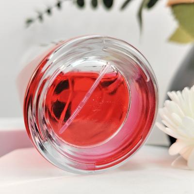 Cina Bottiglia di vetro per profumi quadrata trasparente da 50 ml a 100 ml con superficie stampata a caldo in vendita