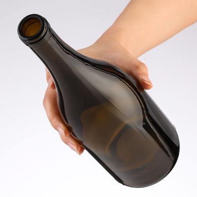 Cina Soddisfazione del cliente 500 ml/750 ml Bottiglia di vino vuoto ambra con coperchio in vendita