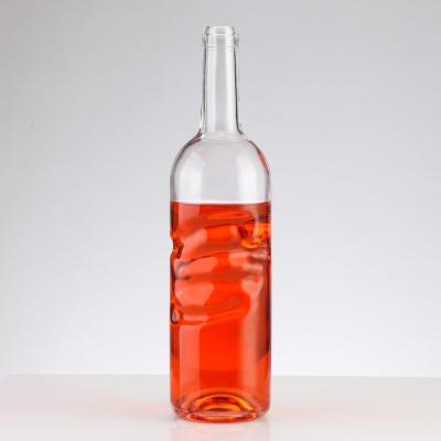 Cina Bottiglia di vino 1L Bottiglia di vetro trasparente con tappo in alluminio Logo personalizzato in vendita