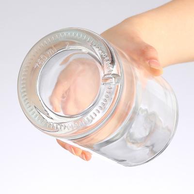 Cina Brandy Liquor Gin Bottiglia di vetro con tappo 750 ml Materiale del corpo del vetro della vodka in vendita