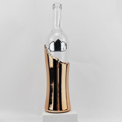 Cina Materiale del colletto vetro alto rotondo collo lungo bottiglia di vetro vino ghiacciato 750 ml 1L Made in Cork Top in vendita