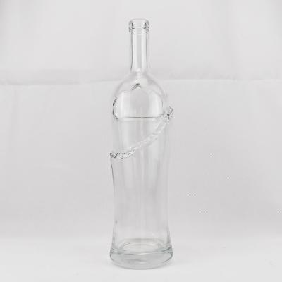 Cina Materiale del colletto vetro alto rotondo collo lungo bottiglia di vetro vino ghiacciato 750 ml 1L Made in Cork Top in vendita