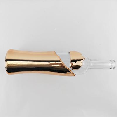 Cina Materiale del colletto vetro alto rotondo collo lungo bottiglia di vetro vino ghiacciato 750 ml 1L Made in Cork Top in vendita