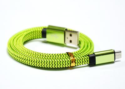 Cina USB 2.0 di carico veloce/alta velocità/verde di sostegni di cavo del tessuto lucido in vendita