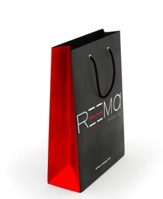 中国 190G Gloss Art Paper Material CMYK Color Printing Paper Shopping Bag with Metal Eyes Nylon rope 販売のため