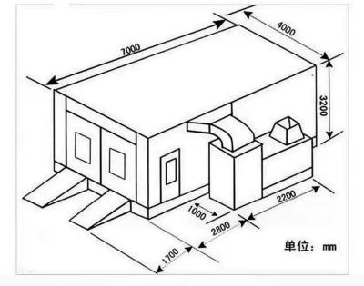 China 2 Stage Meubels Spray Booth Voertuig Verf Booth Met brandwerende penal Te koop