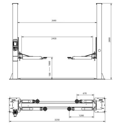 China 5000 kg Twee post auto liften Lifting 45 seconden Veiligheid handleiding Release Mobile 2 Post Lift Te koop
