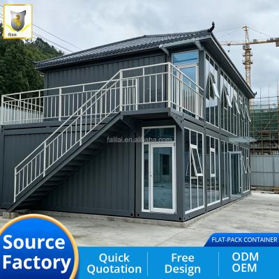 China Factory High Quality 20ft Flat Pack Container Home Modular House with Glass Wall Prefab House for Construction Site Project  Use for sale