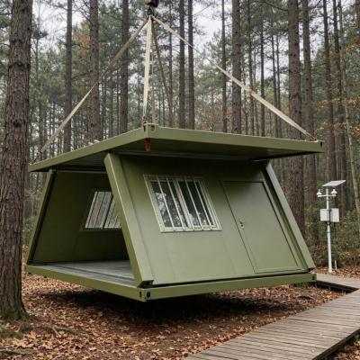 China Cheap Wholesale 20 Ft 40 Ft Movable Foldable Modular Luxury Prefabricated Flat Package Cheap Folding Flat Pack Container House for sale