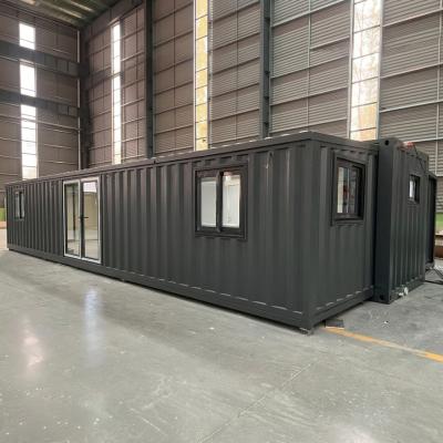 China Factory 40Ft Luxury Glass Wall Foldable Expandable Container House Bedroom Kitchen Waterproof Hurricane Proof Portable Modular for sale