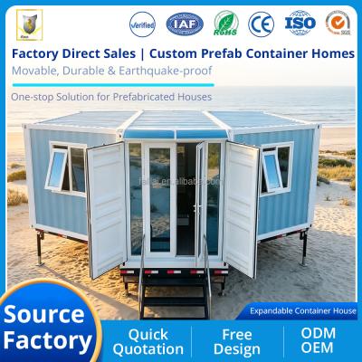 China 20 ft 40 ft Expandable Container House Prefabricated Portable Modular Steel Cabin Sandwich Panel Home Prefabricated Container for sale