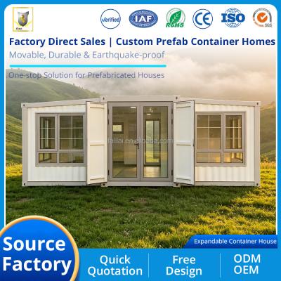 China 20 30 40ft Luxury Expandable Container Modular Prefabricated House Modern Homes Bathroom Easy Folding Fabricated Steel Material for sale