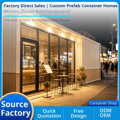 China Factory Direct 20/40ft Flat Pack Container Shop Detachable Modular Container Restaurant Fast Installation Shipping Container Bar for sale