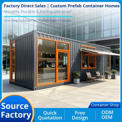 China Customized Container Food Kiosk Waterproof Insulated Container Street Food Booth Cost-effective Prefab Container Store for Sale for sale