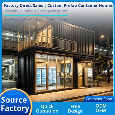 China Quick Build Modular Container Store Custom Mall Retail Shop 20ft Prefab Flat Pack Container Convenience Store for Small Business for sale