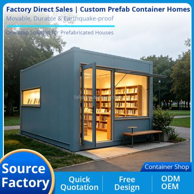 China Factory Custom Creative Prefabricated Container House Flat Pack Container Cafe Shop Modular Container Bar Mobile Container Shop for sale