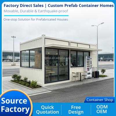 China Good Price Creative Prefabricated Container House 20ft Mobile Container Shop Outdoor Street Mini Supermarket Convenience Store for sale