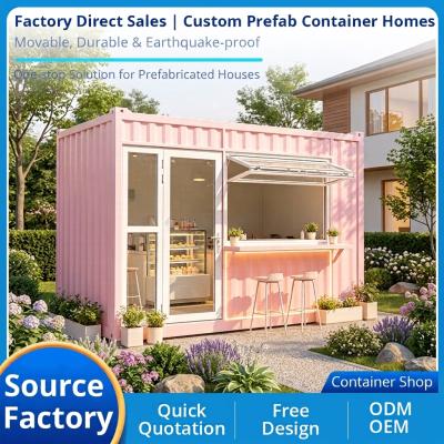 China 20/30ft Outdoor Container House Commercial Street Selling Milk Tea Shop Customized Mobile Setting up Stalls Creative Coffee Shop for sale