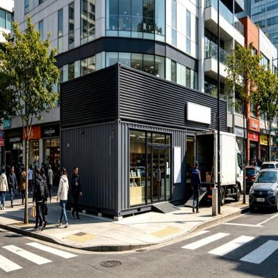 China 20FT Custom Modular Prefab Shop Flat Pack Prefab Kiosk Design Commercial Mobile Portable Prefab Container Clothes Shop for Sale for sale