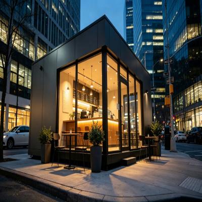 China Professional Design Prefab Commercial Container Kitchen Kiosk with Custom Serving Windows and Complete Catering Equipment for sale