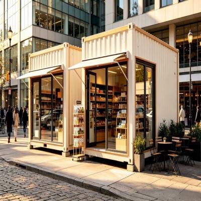 China Factory Cake Cafe Furniture Coffee Shop Interior  Decoration Prefab Coffee Kiosk Modular Prefab Shop Flat Pack Prefab Kiosk for sale