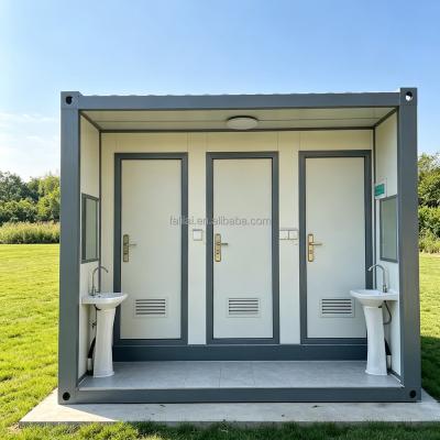 China 10ft Prefab Mobile Container Toilet Portable Restroom Unit Complete WC Shower Sink for Outdoor Temporary Use for sale