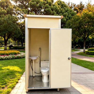 China Prefab Portable Mobile Container Toilet Luxury Toilet Prefabricated Container Room Toilet With Wash Basin Sink Shower Head for sale