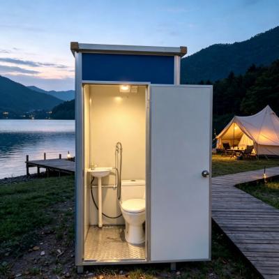 China Prefab Simple Assembly Temporary Mobile Toilet Knocked Down Portable Toilet Blocks Factory Supplies Portable Small House Toilet for sale