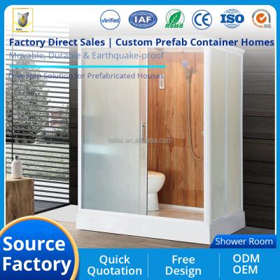 China Luxury Hotel Sliding Door Square Bath Toilet Shower Cabin High Quality Tempered Glass Aluminium Alloy Waterproof Prefab Bathroom for sale