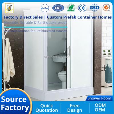 China Fashion Bathroom Good Price Indoor Tempered Glass Shower Cabin High Quality Prefab Bathroom Export Hotel Standard Bathroom Unit for sale
