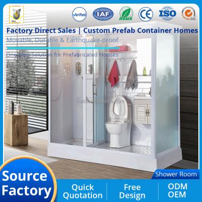 China Cheap Modular Square Shower Pod Complete Set with Integrated Bathroom Fast Installation Flat Pack Custom Size Building Use for sale