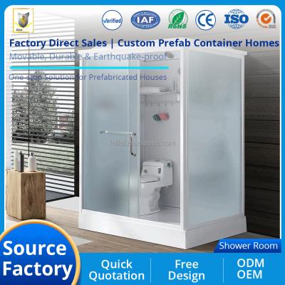 China Factory Direct Square Glass Shower Enclosure Custom OEM ODM Modular Apartment Bathroom Complete Set Tempered Glass Aluminium for sale